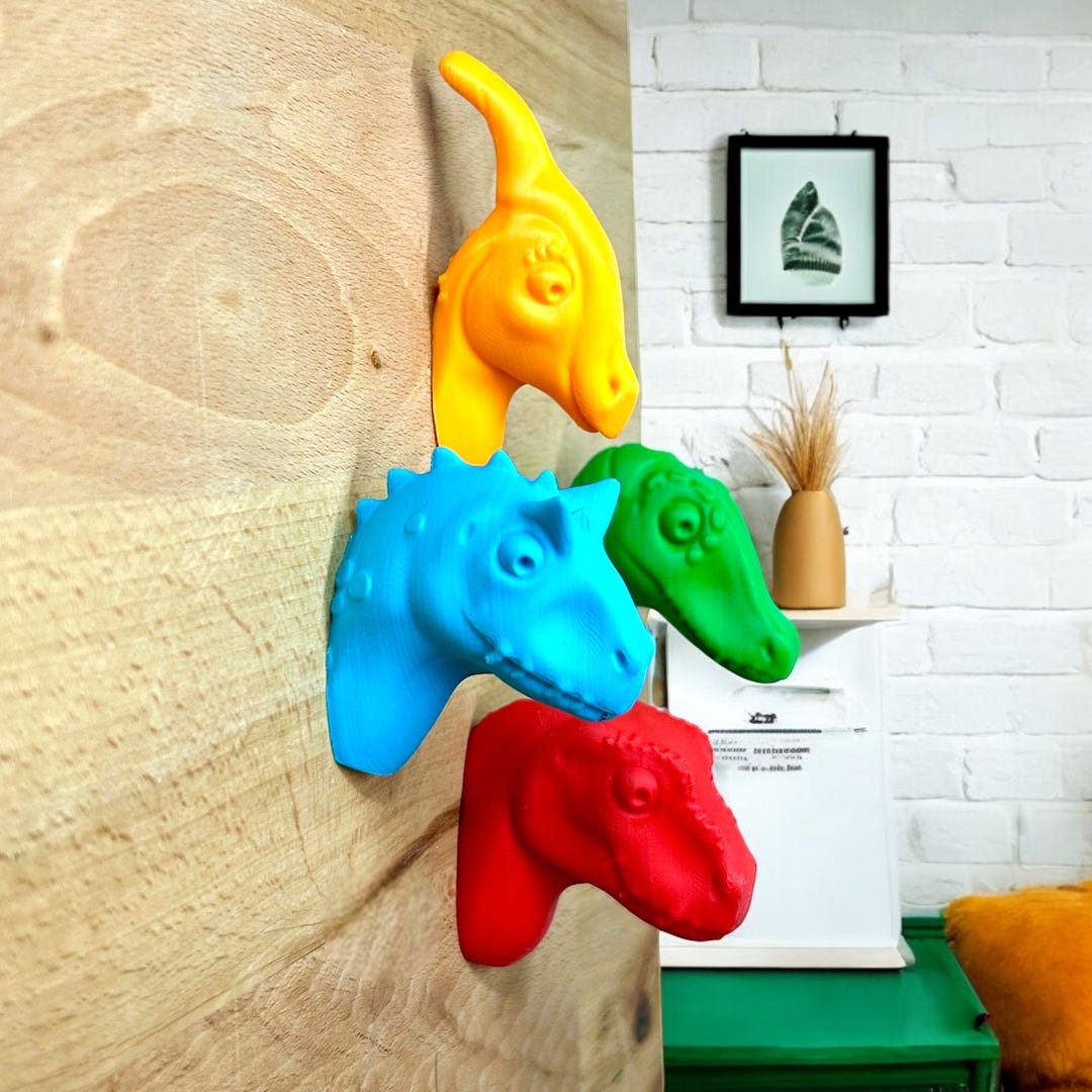 Colorful Dinosaur Head Furniture Knobs | Fun Drawer Pulls & Cabinet ...