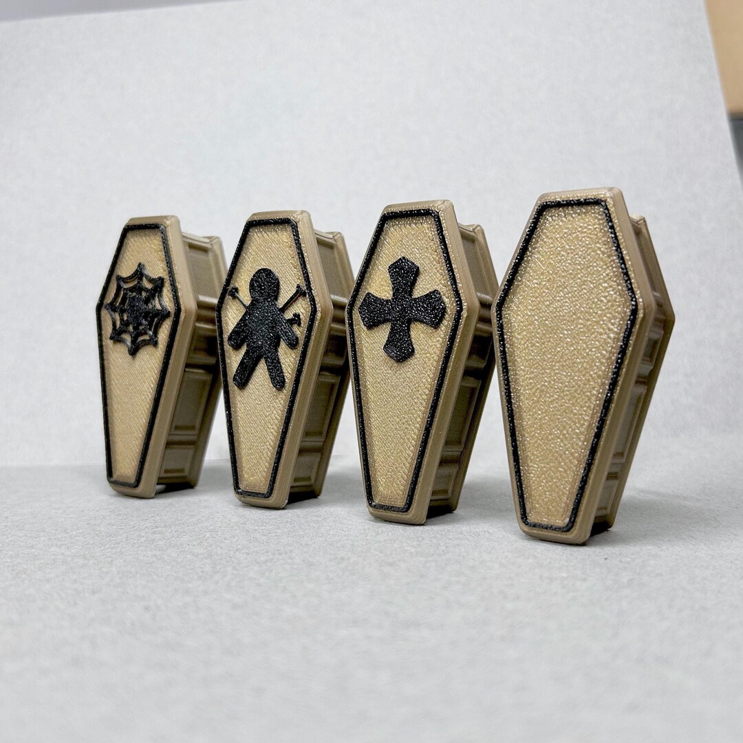 Gothic Coffin Drawer Knobs Black & Gold Elegance, Vintage Furniture ...