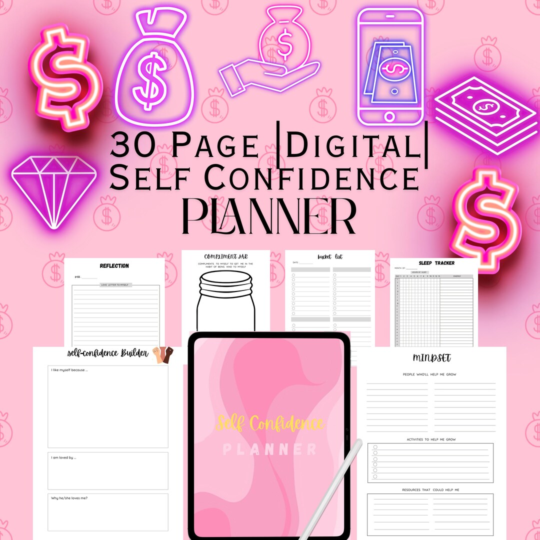 Self Confidence Planner, Editable Wellness Journal (digital) - Etsy