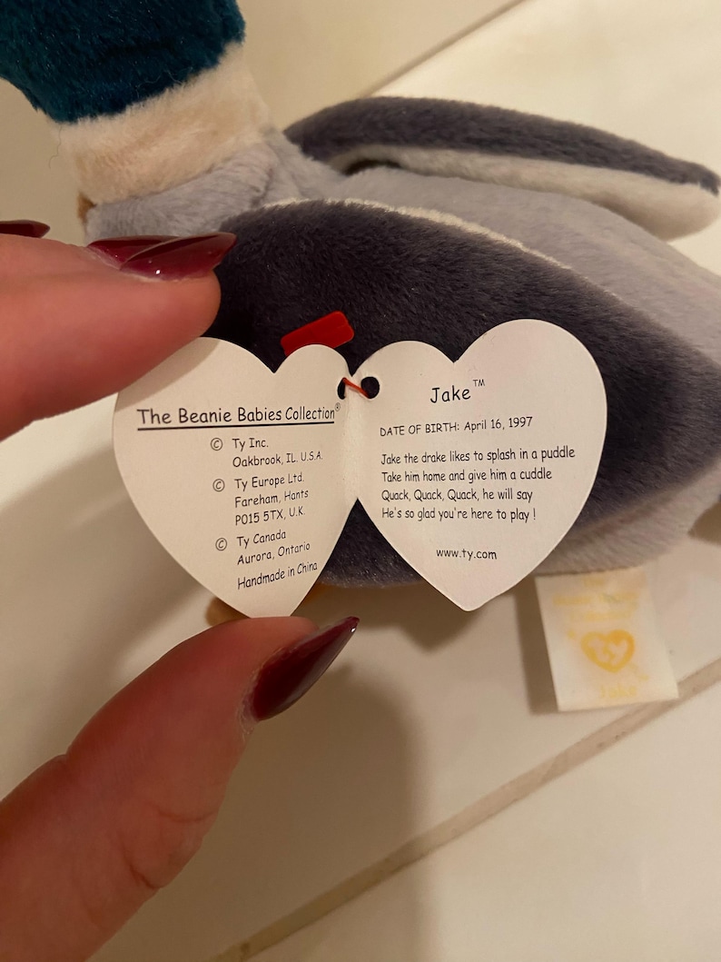 Ty Beanie Baby Jake the Mallard Duck Plush *RARE With TAG ERRORS* - Etsy