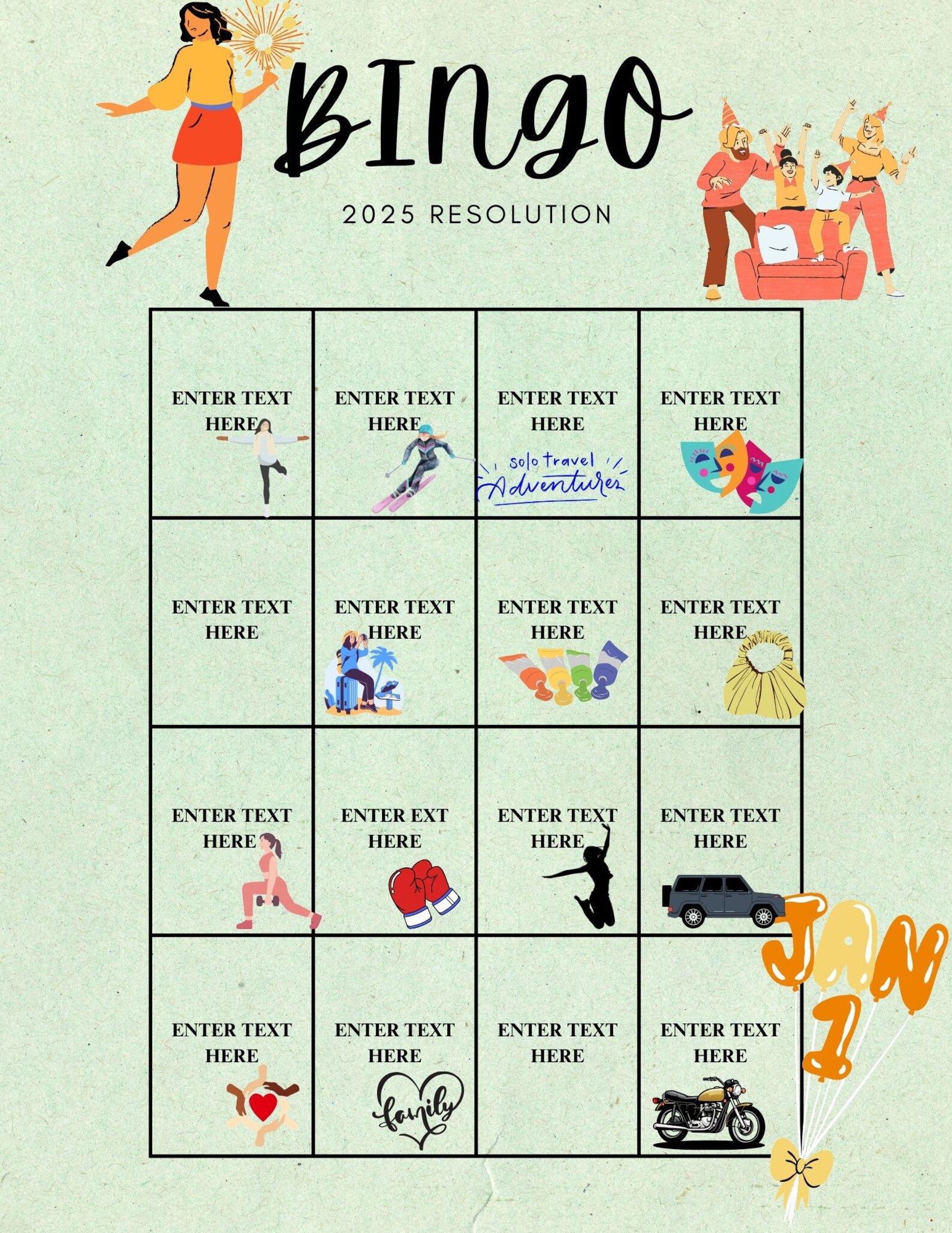 2025 New Year Resolutions BINGO - Etsy