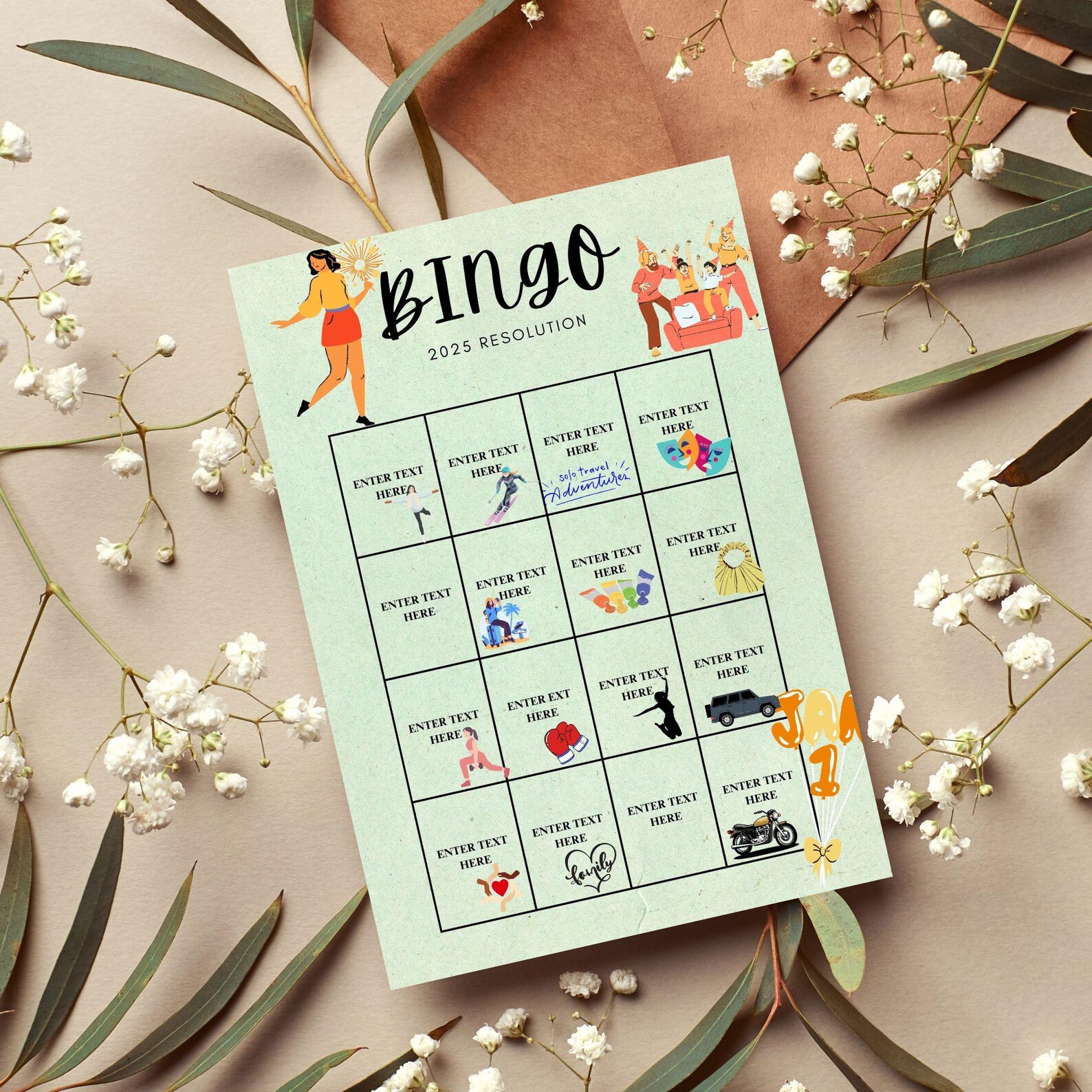 2025 New Year Resolutions BINGO - Etsy