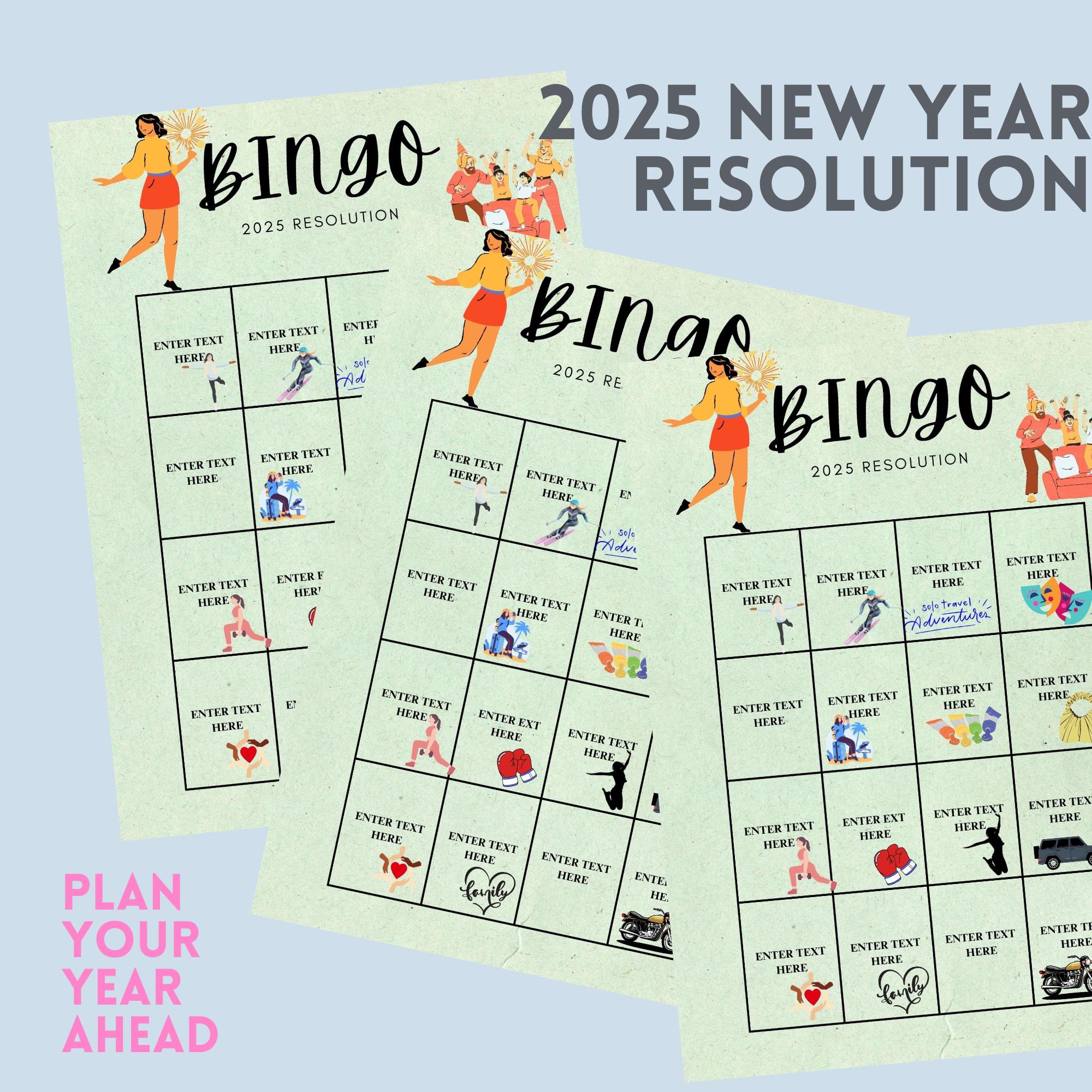 2025 New Year Resolutions BINGO - Etsy