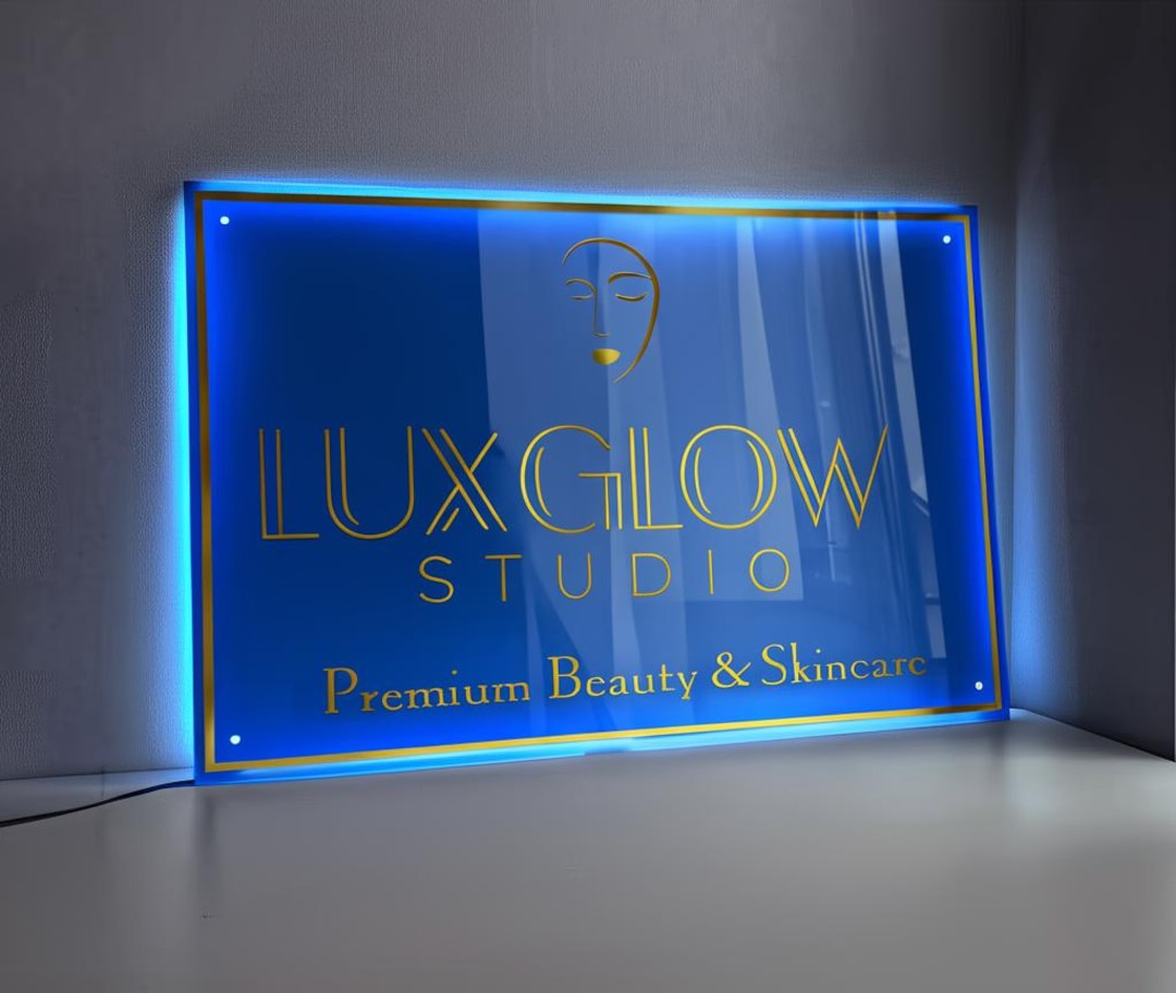Luxglow Studio Premium LED Acrylic Sign for Beauty Skincare Spa ...