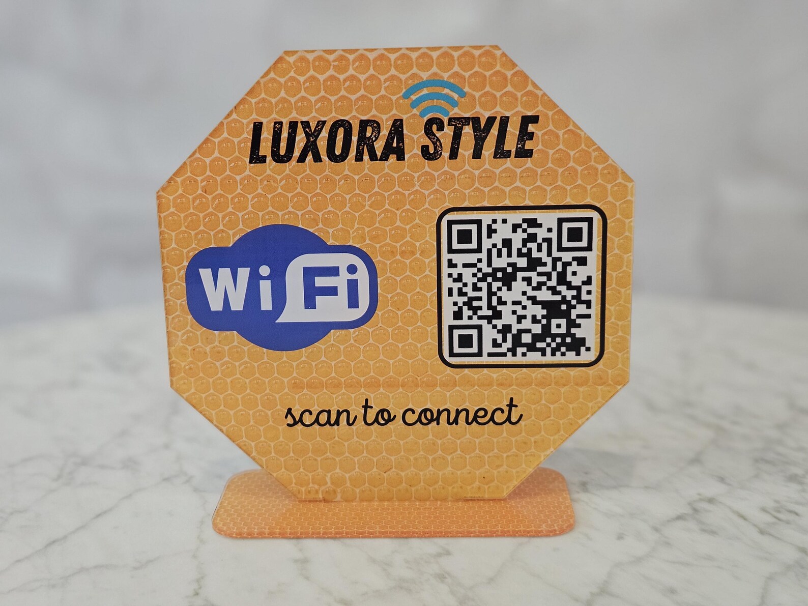 Social Media QR Code Sign, Personalized Business Menu Board With Custom ...