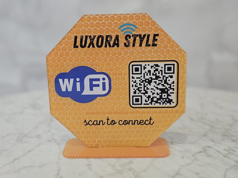 Social Media QR Code Sign, Personalized Business Menu Board With Custom ...