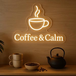Handcrafted LED Coffee Time Sign - Ideal Personalized Decor for Home ...