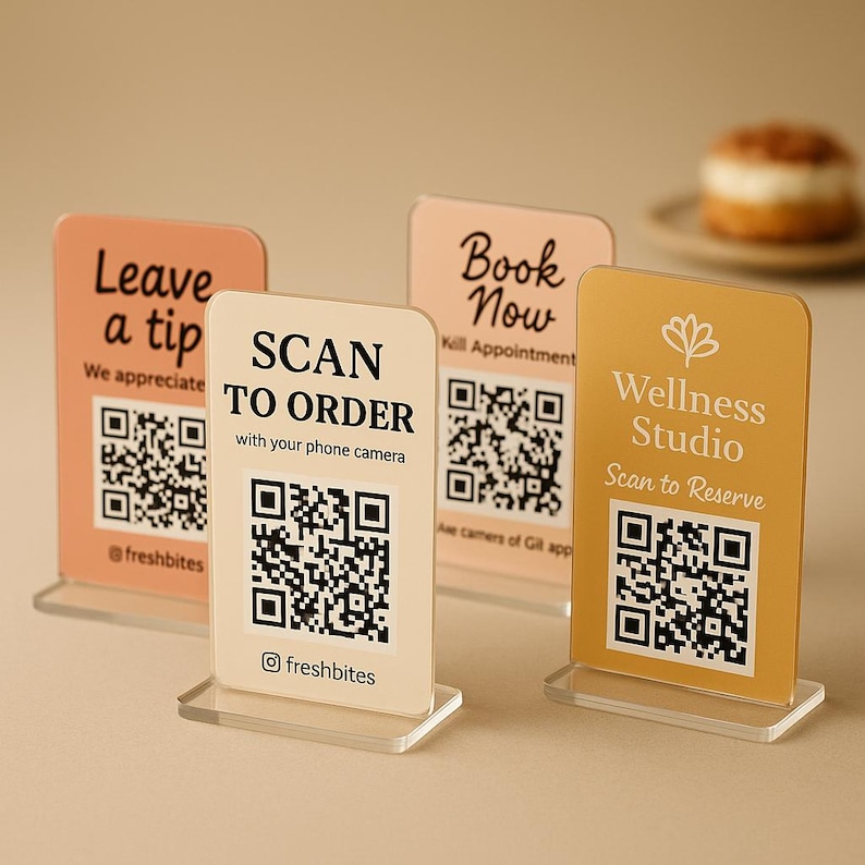 Wholesale Custom QR Code Acrylic Signs for Business, Bulk Personalized ...