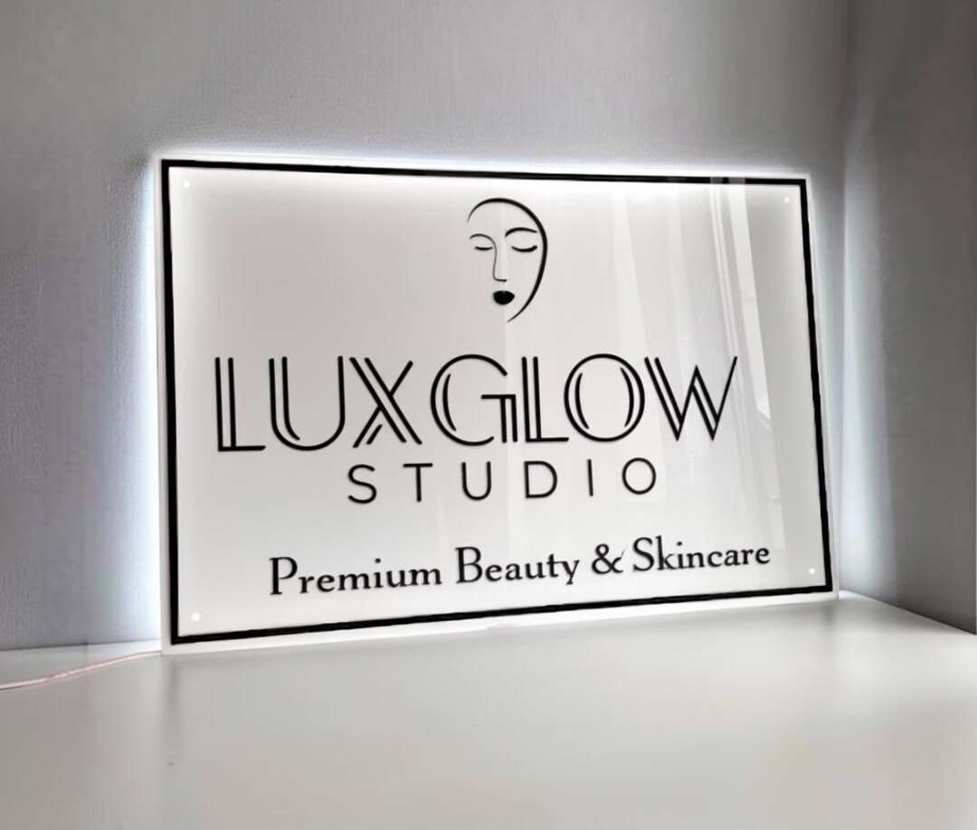 Business Glow Acrylic LED Sign – Personalized Logo Wall Decor for Event ...