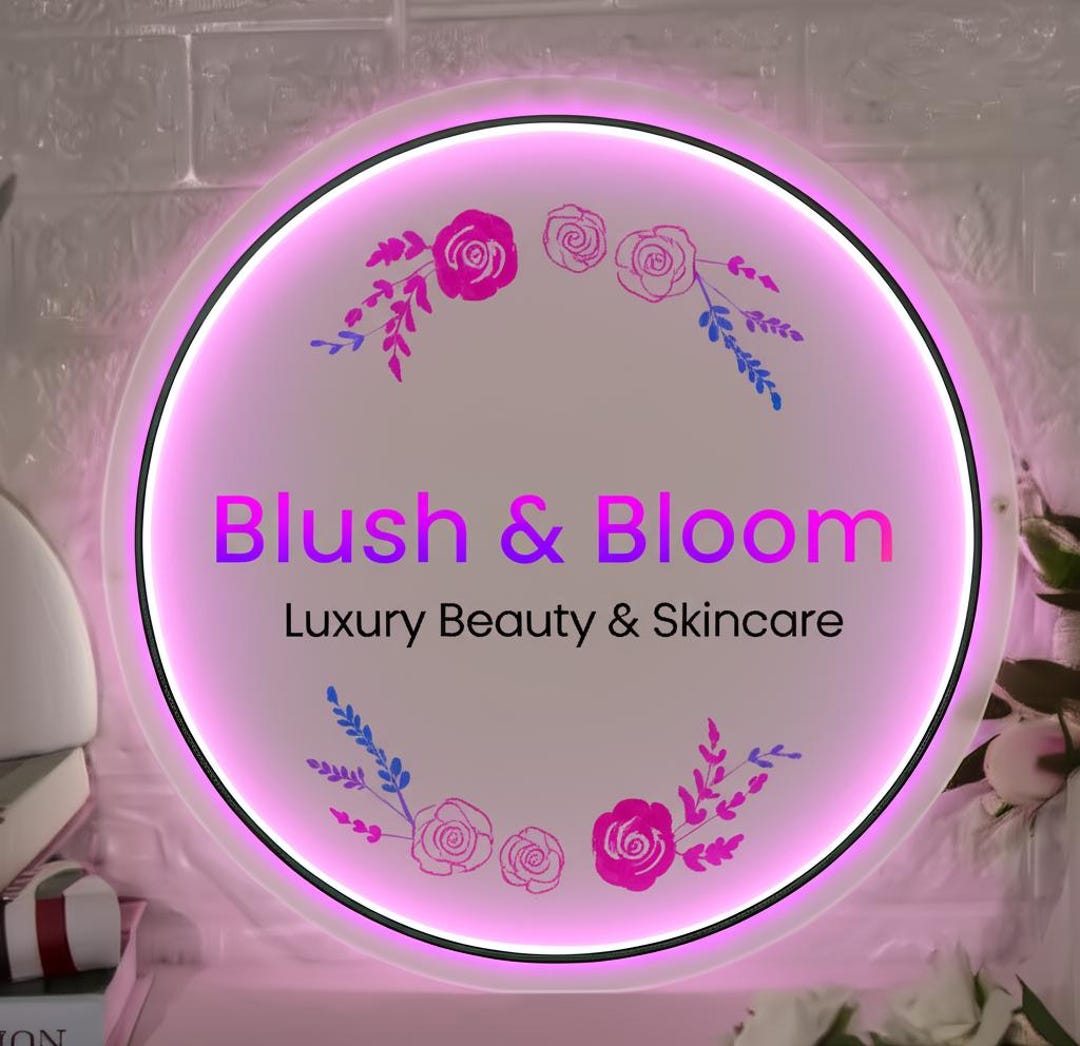 Round Acrylic Logo Sign With LED Backlight | Business Neon Light for ...