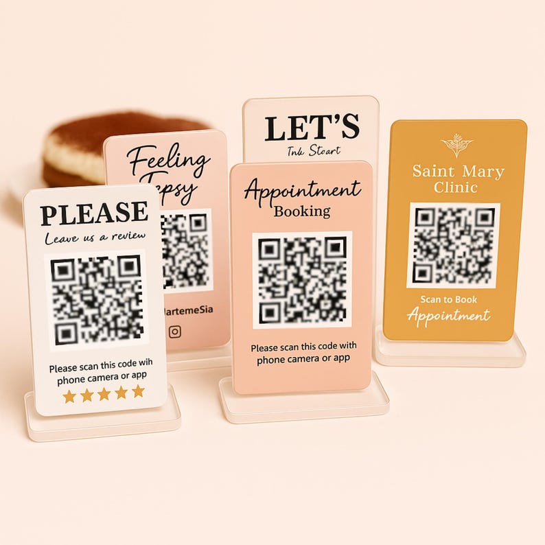 Custom Acrylic QR Code Sign for Small Business | Payments, Wifi ...