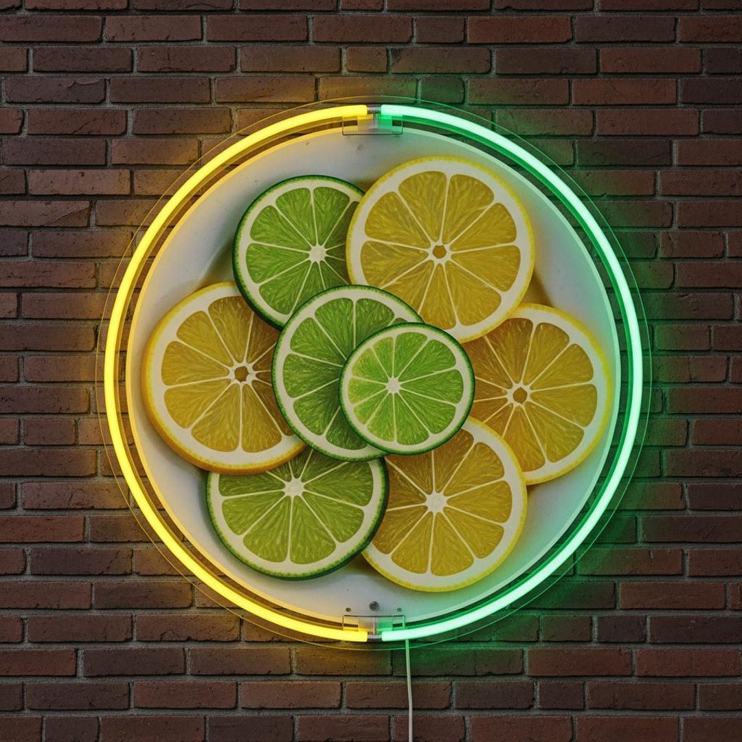 Custom Lemon Lime Neon Sign: UV Print Acrylic LED Wall Decor - Etsy