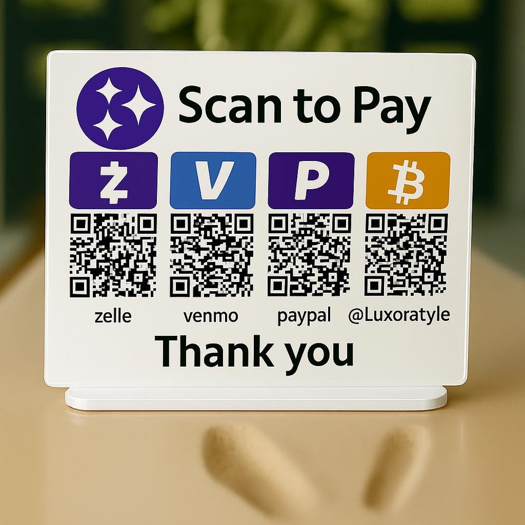 Custom QR Code Business Sign: Social Media, Menu, Payments - Etsy