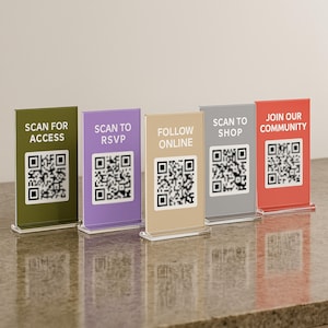 Personalized Acrylic QR Code Menu Stand: Contactless Ordering - Etsy