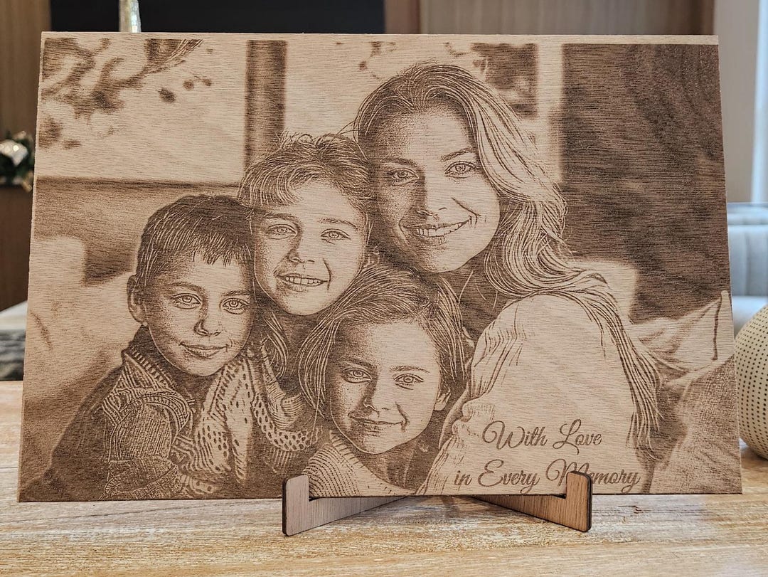 Personalized Wooden Photo Engraving – Custom Laser Engraved Portrait ...
