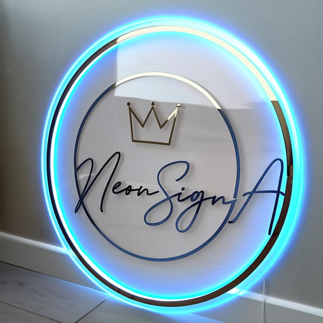 Custom Round Acrylic Logo Sign With LED Backlight | UV Printed or ...