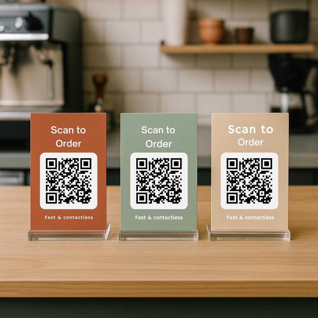 Personalized Acrylic QR Code Menu Stand: Contactless Ordering - Etsy
