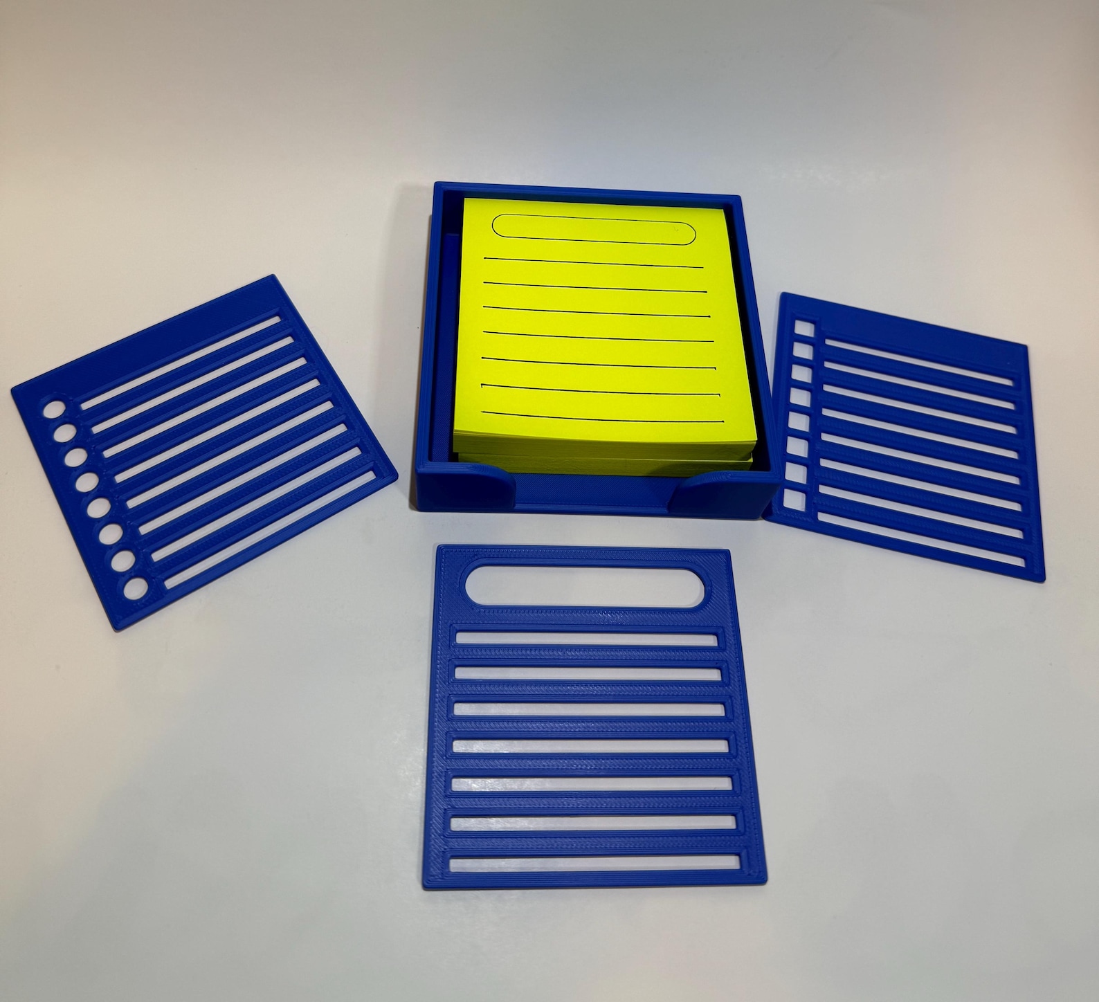 3D Printed Sticky Note Holder With Reusable Checklist Stencils | Desk ...