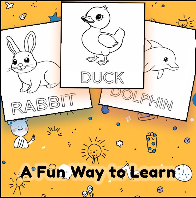 Simple Animal Coloring Pages | Bold and Easy | for Toddlers and Kids ...
