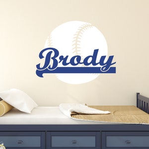 Persoanlized Baseball With Custom Name Baseball Themed Boys Room Decal ...