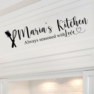 Personalized Kitchen Wall Decal Sticker Custom Name Wall Art Pantry ...