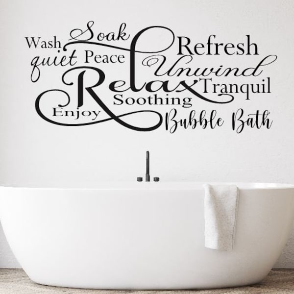 Bathroom Wall Words - Etsy