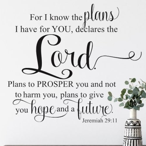 For I Know The Plans I Have For You Declares The Lord Plans Etsy