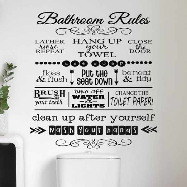 Bathroom Sticker - Etsy
