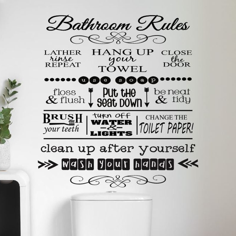 Bathroom Sticker - Etsy