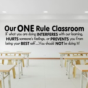 One Rule Classroom School Wall Decor Be Your Best Be Kind Stay on Task ...