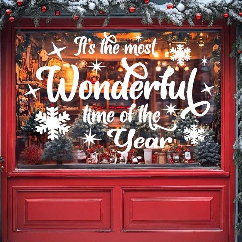 Modern Christmas Window Decals - Etsy