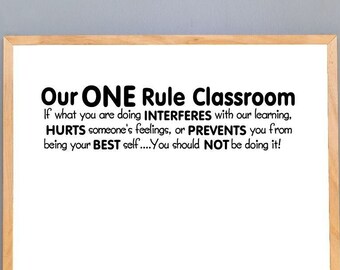 One Rule Classroom Wall Decal, Back to School Wall Decor, Be Your Best ...