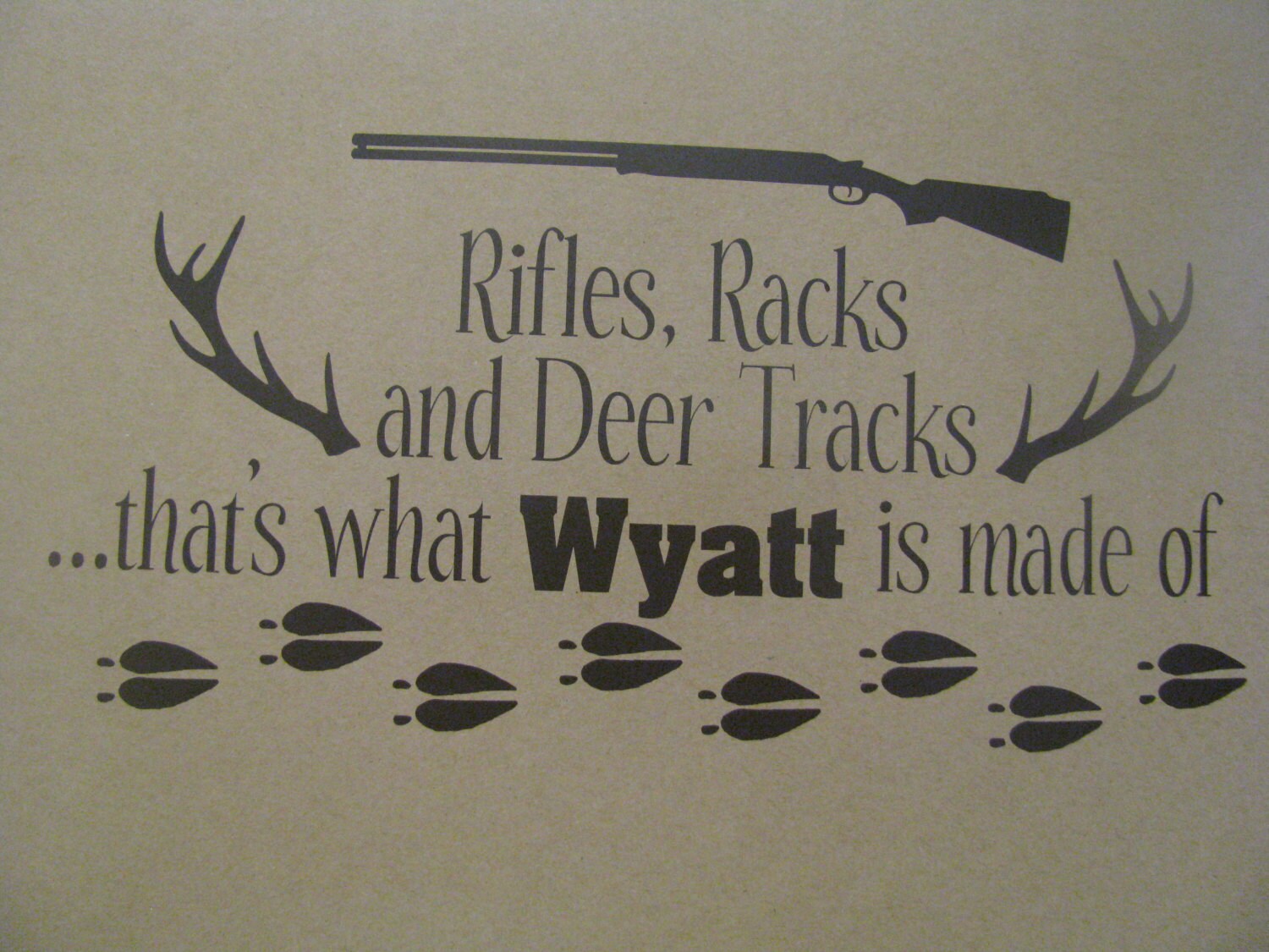 Personalized Hunting Decal Rifle Racks and Deer Tracks Custom - Etsy