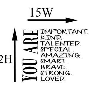 You Are Positive Affirmations Classroom Door Vinyl Wall Decal School ...