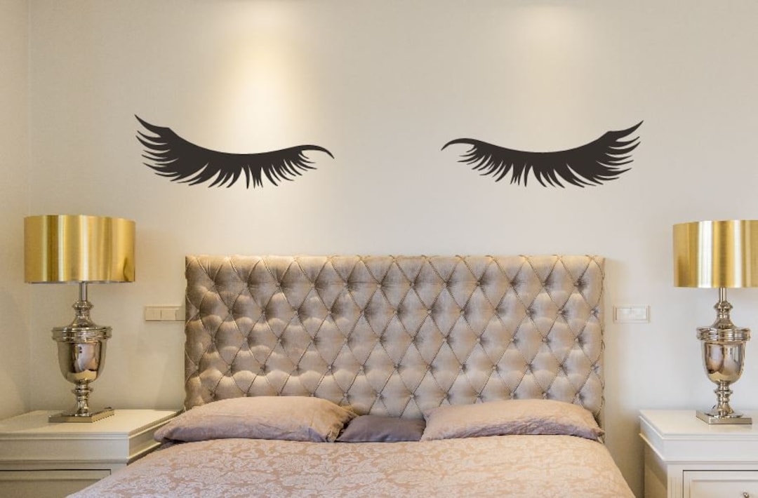 Eyelashes Decal Girl Bedroom Lashes Wall Art Eyelash Decor Eye Lash ...