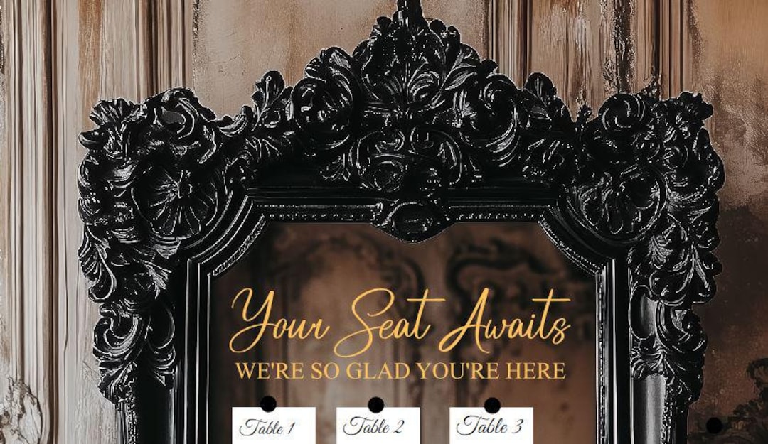 Seating Chart Title Wedding Decal Mirror Wedding Seating Plan Header ...