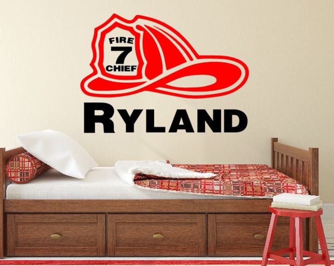 Personalized Fireman Hat With Custom Name Firetruck Themed Room Fire ...