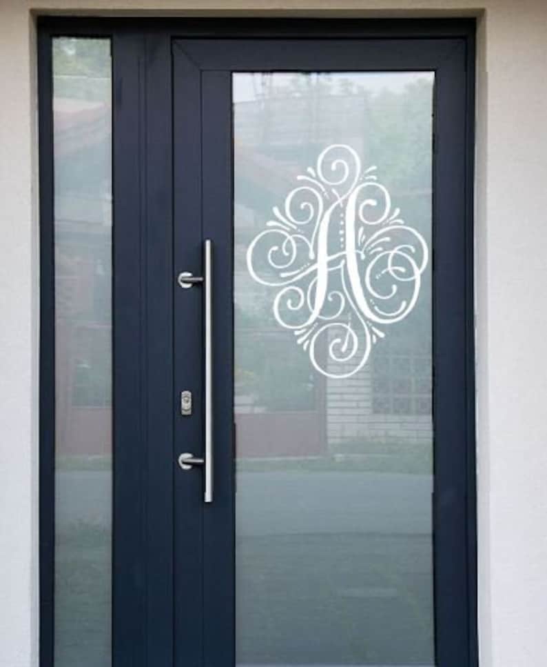 Personalized Monogram Glass Door Decal Front Door Decal Family Monogram ...