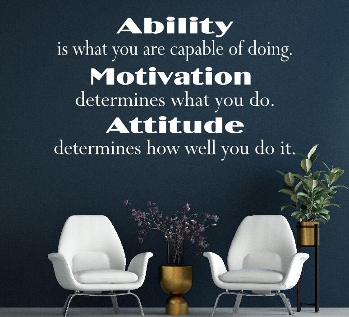 Motivational Decal Ability Motivation Attitude Motivation Wall - Etsy