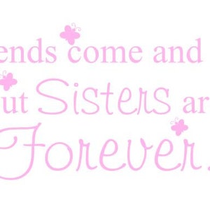 Sisters Forever Wall Decal, Vinyl Lettering - Etsy
