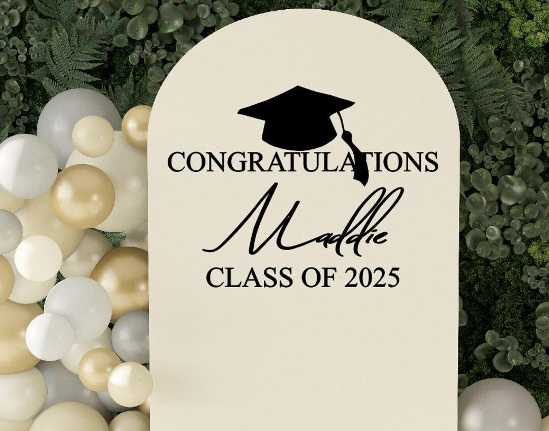 Graduation Party Decal for Entrance Sign Congratulations Class of 2025 ...