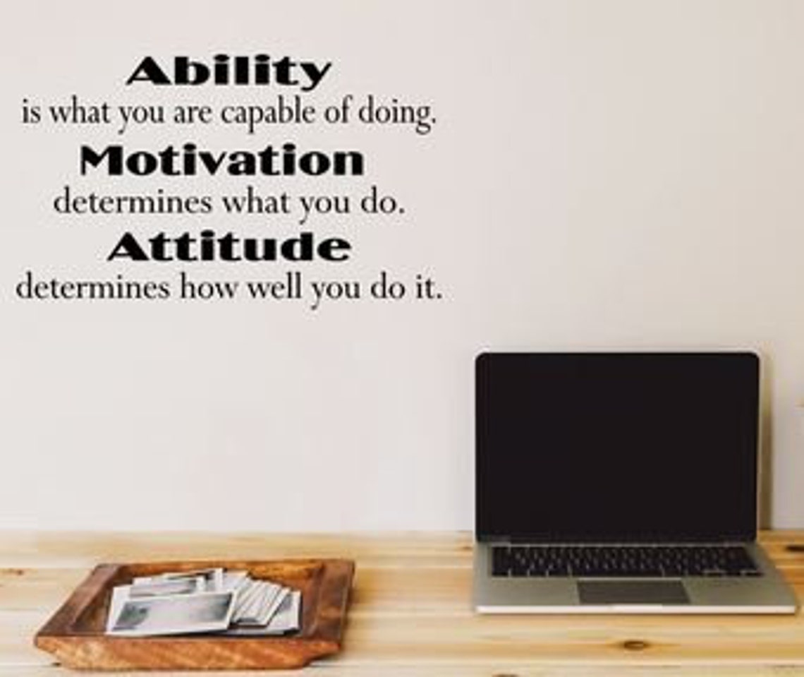 Motivational Decal Ability Motivation Attitude Motivation Wall | Etsy