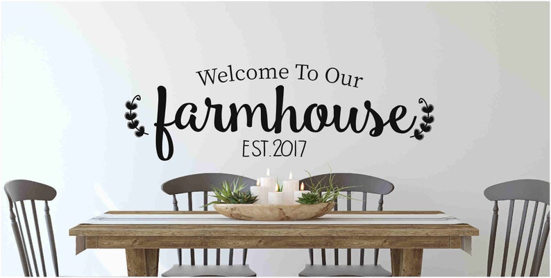 Farmhouse Decal Welcome to Our Farmhouse With Personalized Established ...