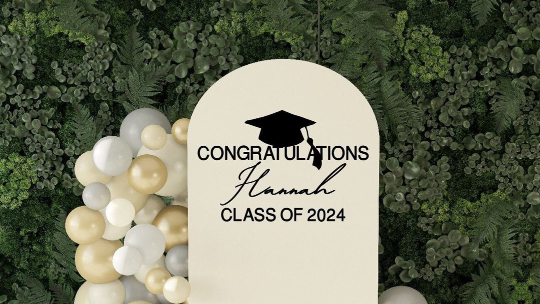 Graduation Party Decal for Entrance Sign Congratulations Class of 2024 ...