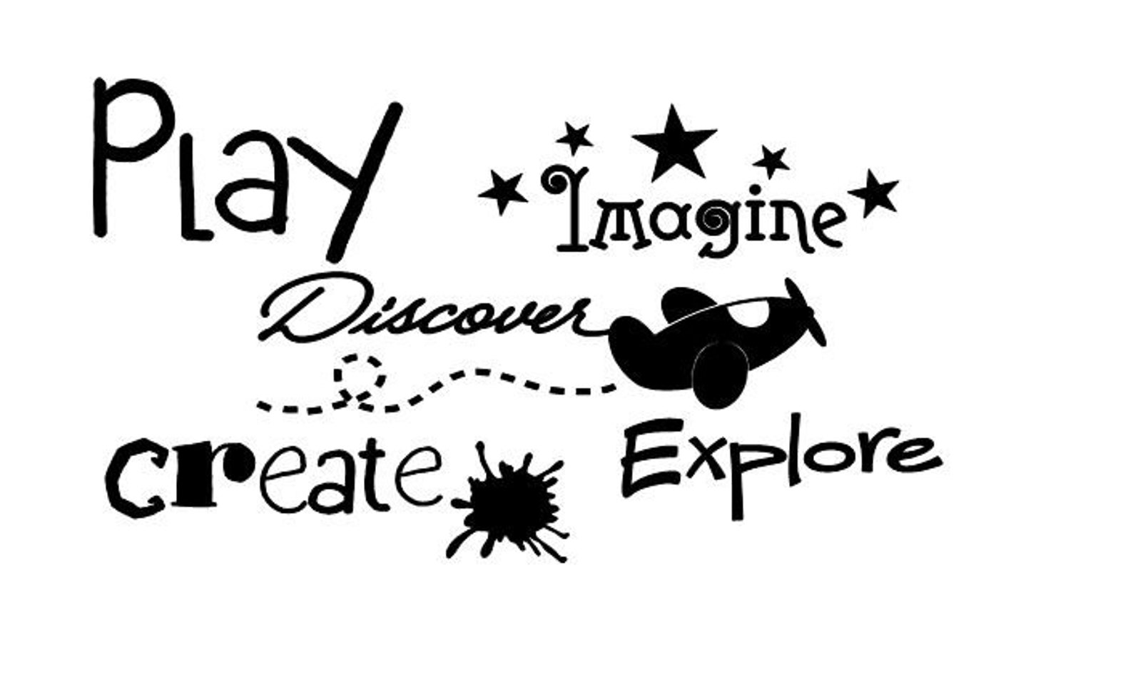 Playroom Decal Imagine Discover Explore Classroom Wall Decal - Etsy