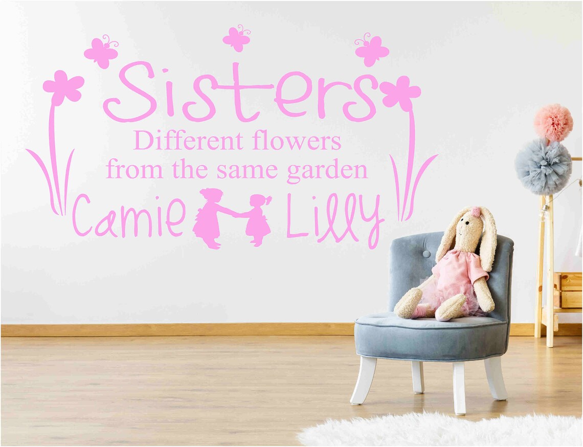 Personalized Sister Wall Decal Girls Bedroom Sisters Custom | Etsy