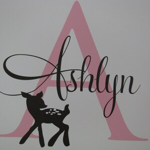 Personalized Nursery Name and Initial Fawn Deer Forest Themed Room ...