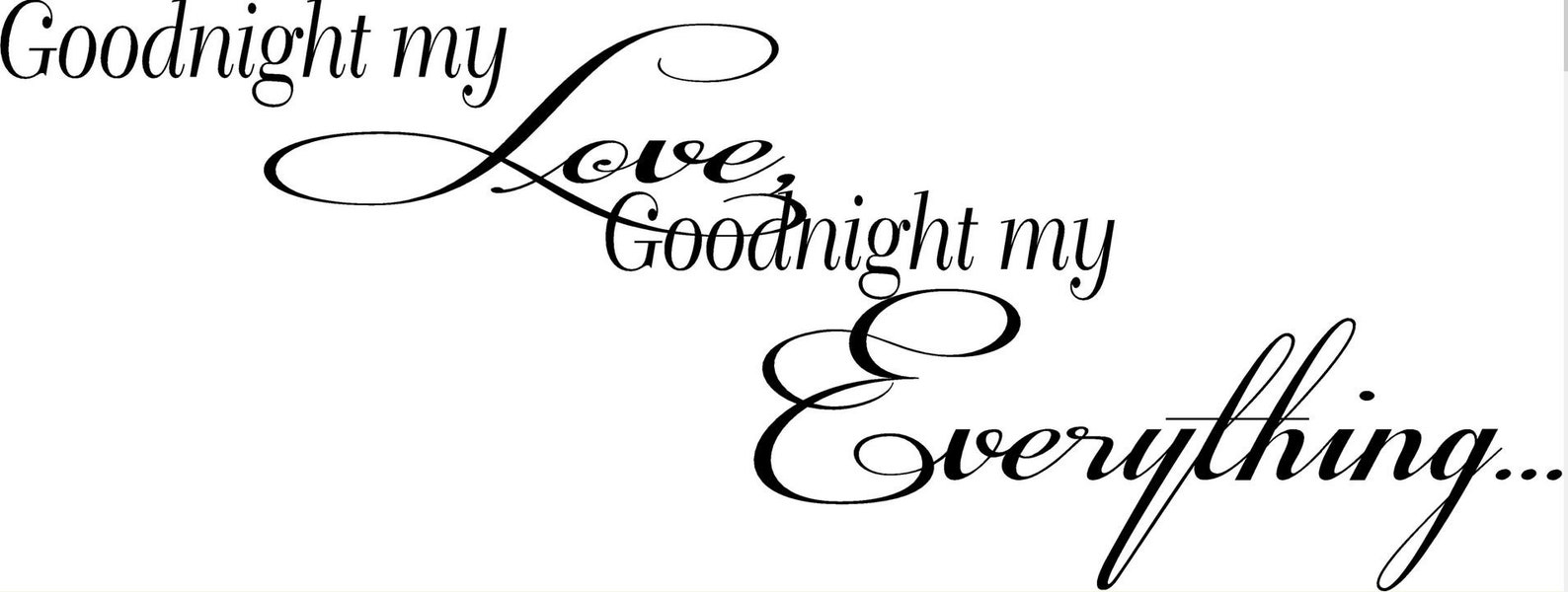 Master Bedroom Decal Goodnight My Love Goodnight My Everything Wall ...