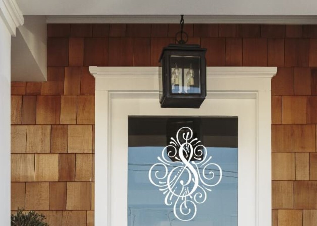 Personalized Monogram Glass Door Decal Front Door Decal Family Monogram ...