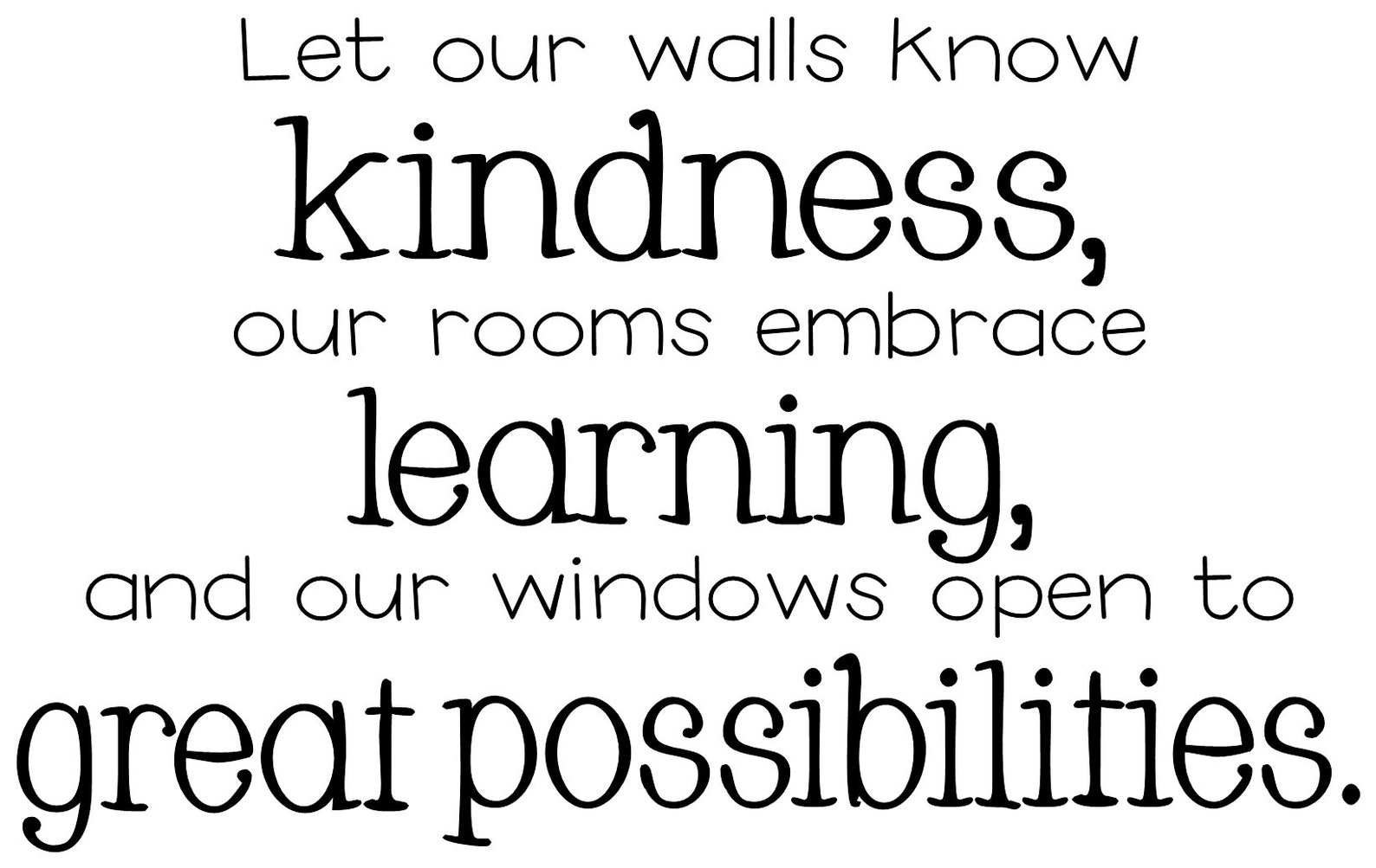 Let Our Walls Know Kindness, Our Rooms Embrace Learning School Wall ...